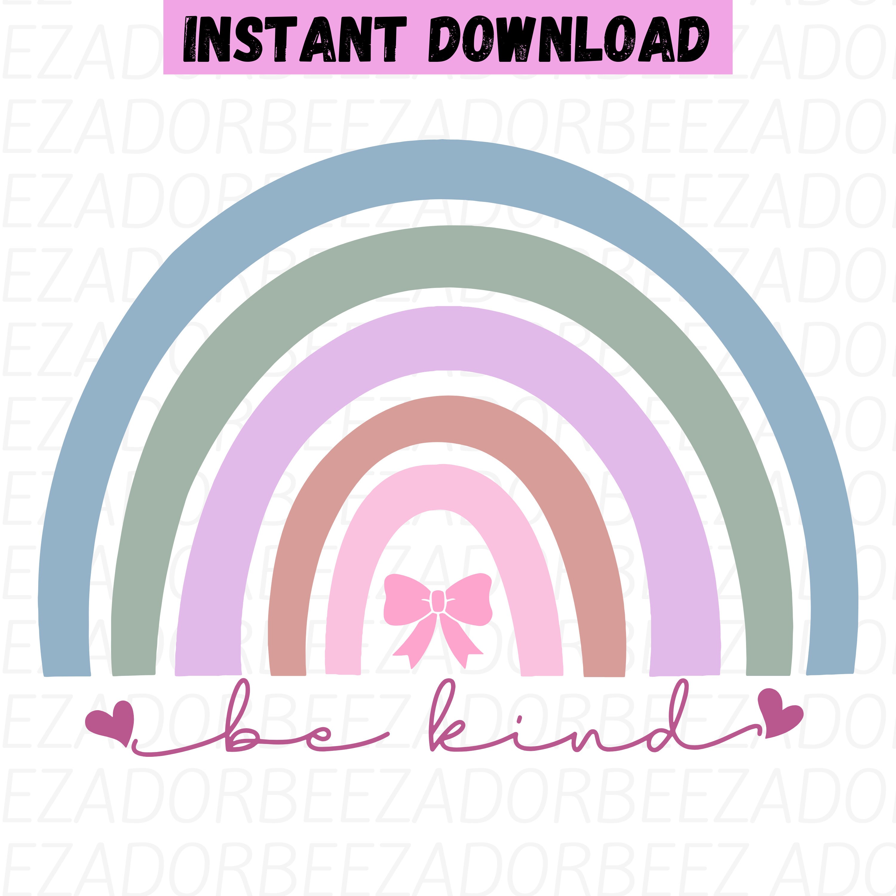 Be Kind Rainbow Svg Png, Boho Rainbow Svg, Coquette Rainbow Svg ...