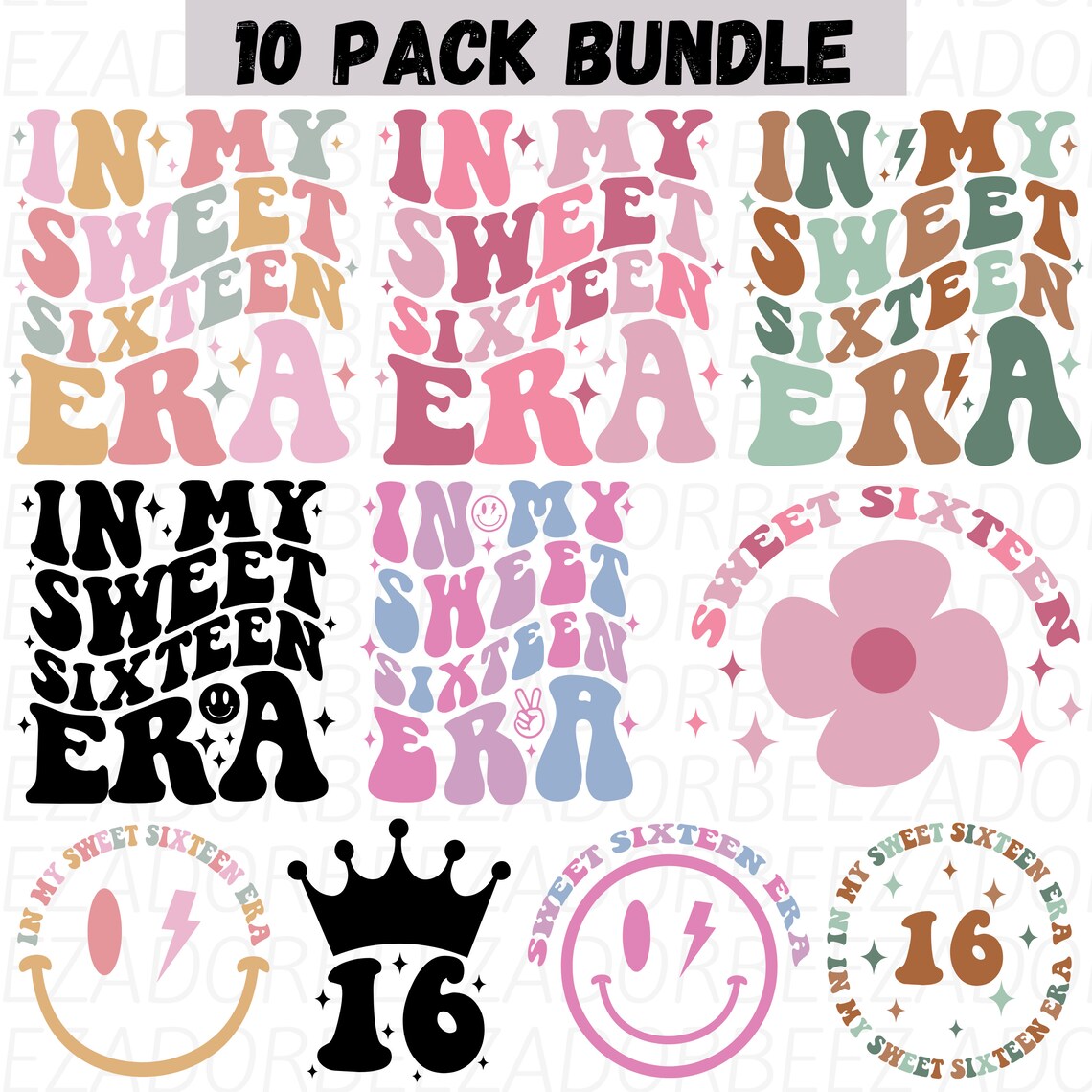 In My Sweet Sixteen Era Svg Png Bundle, Sweet Sixteen Shirt Designs ...