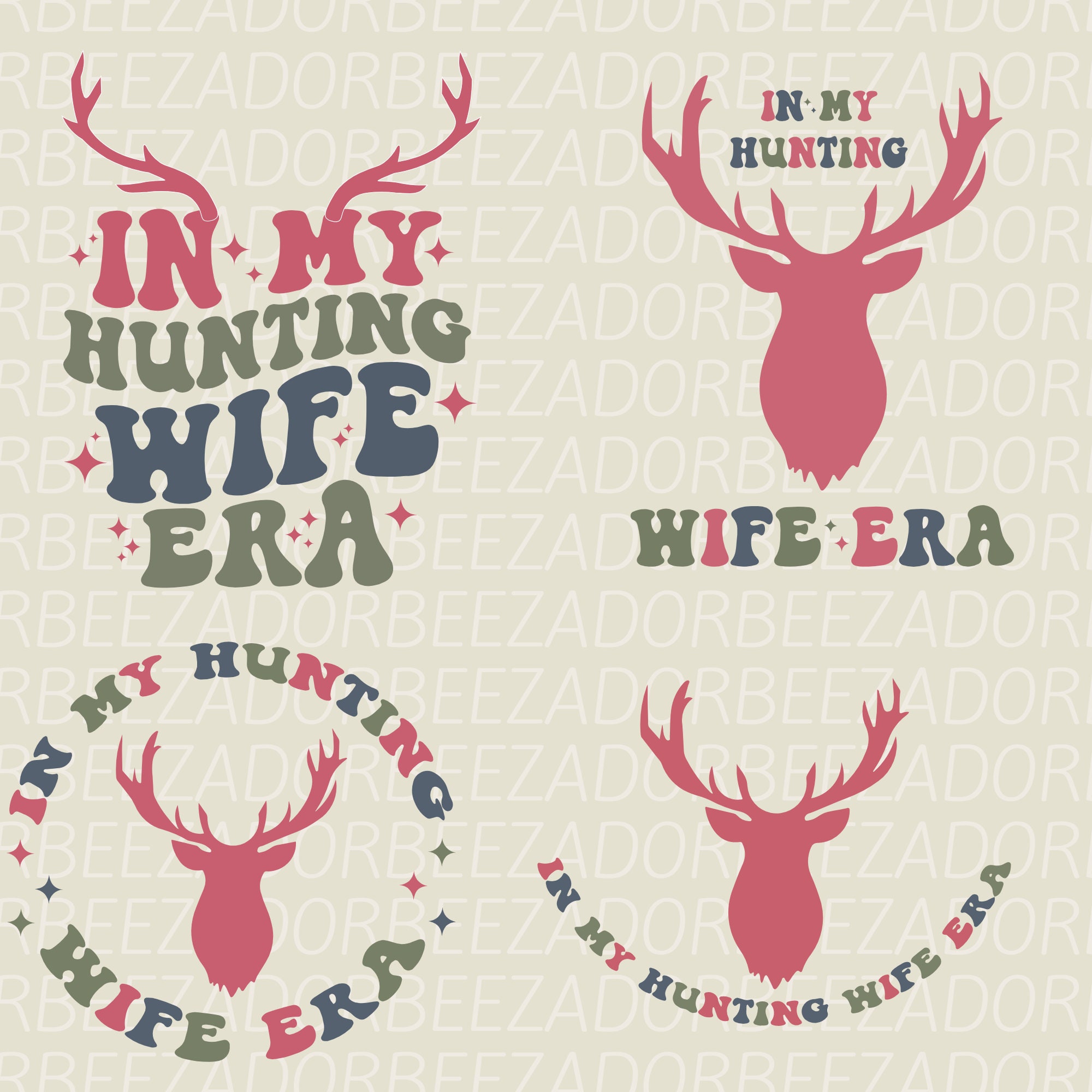 In My Hunting Wife Era Svg Png, Hello Hunting Season Shirt Png, Deer ...