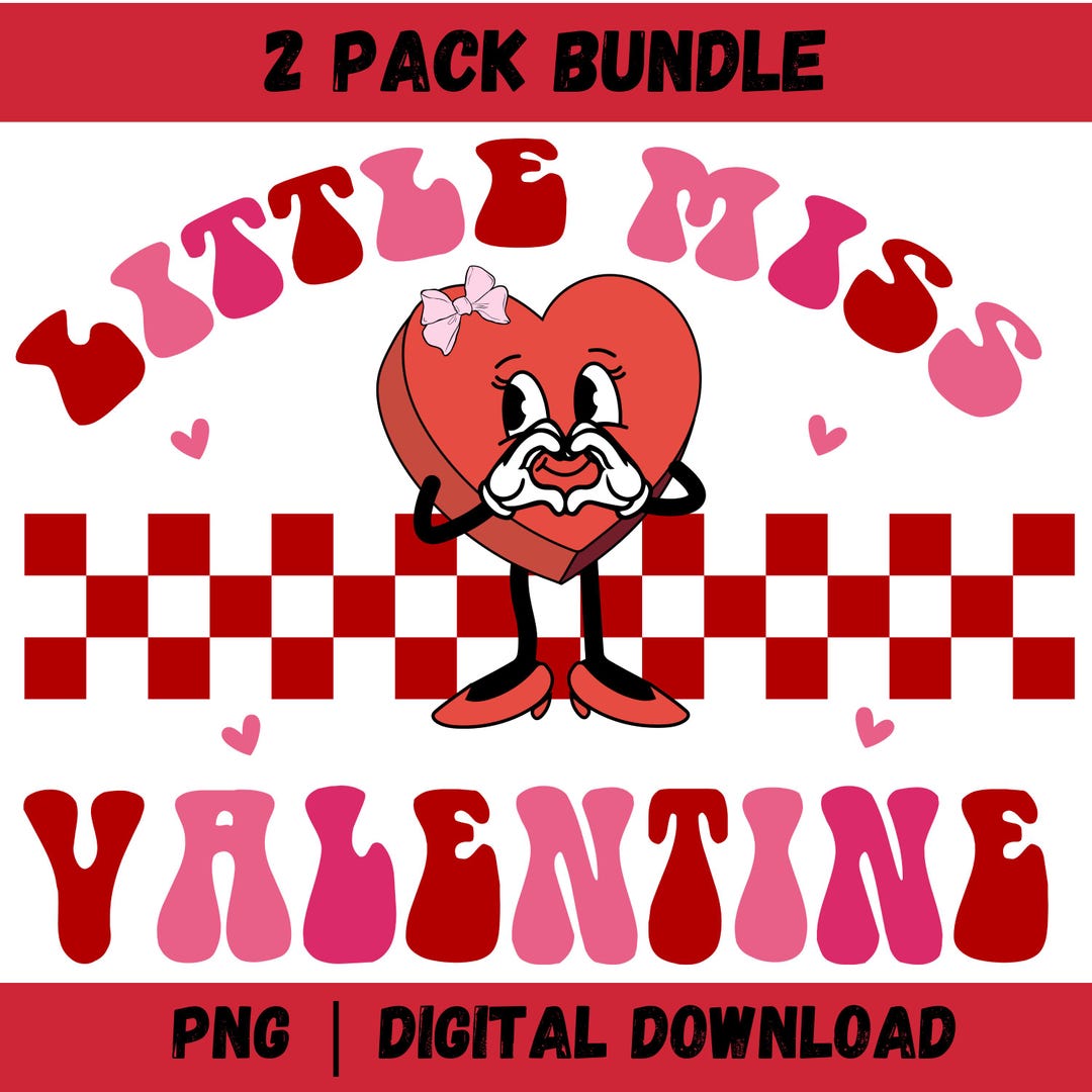 Little Miss Valentine PNG, Valentines PNG, Retro Valentine's Day ...