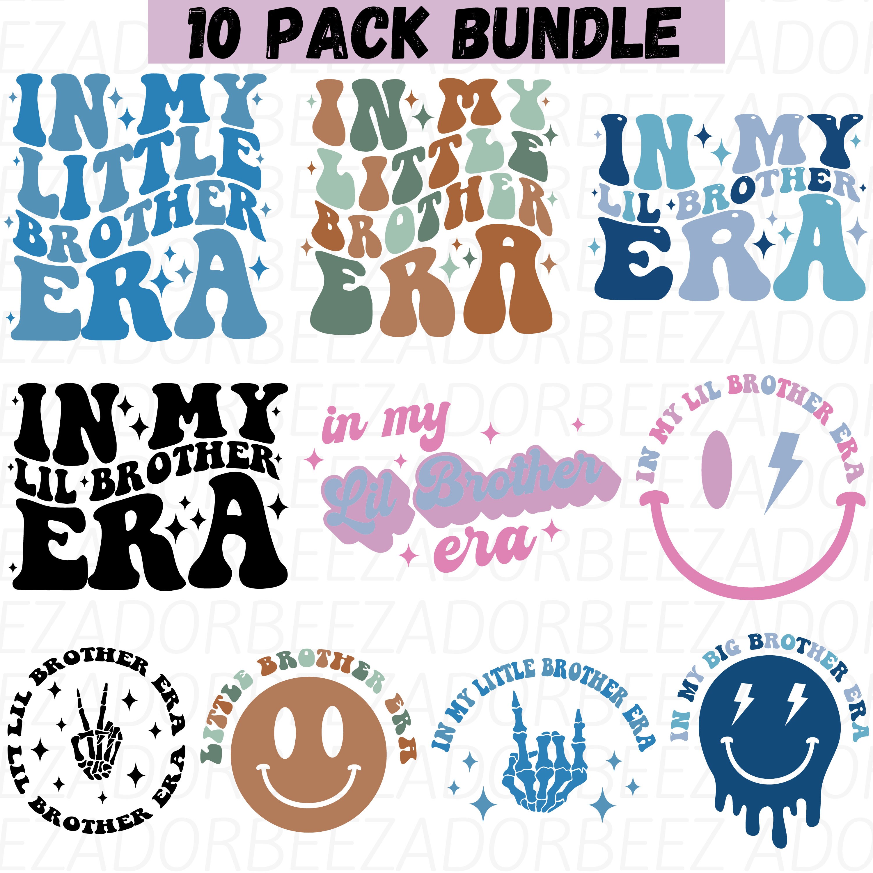 In My Little Brother Era Svg Png Bundle, Lil Brother Svg, Lil Brother ...