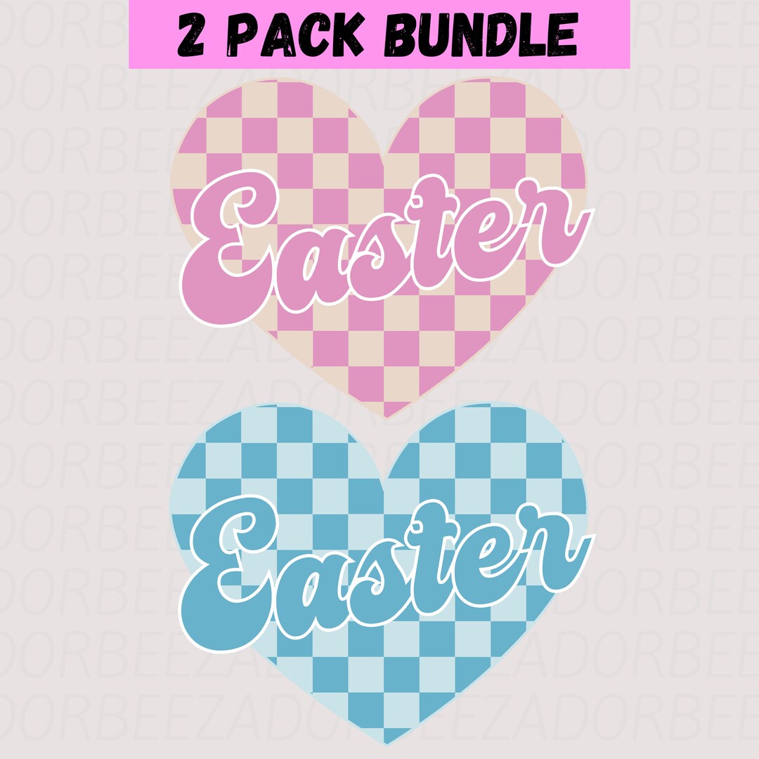 Checkered Easter in Pink and Blue Svg-png, Retro Easter Png, Checker ...