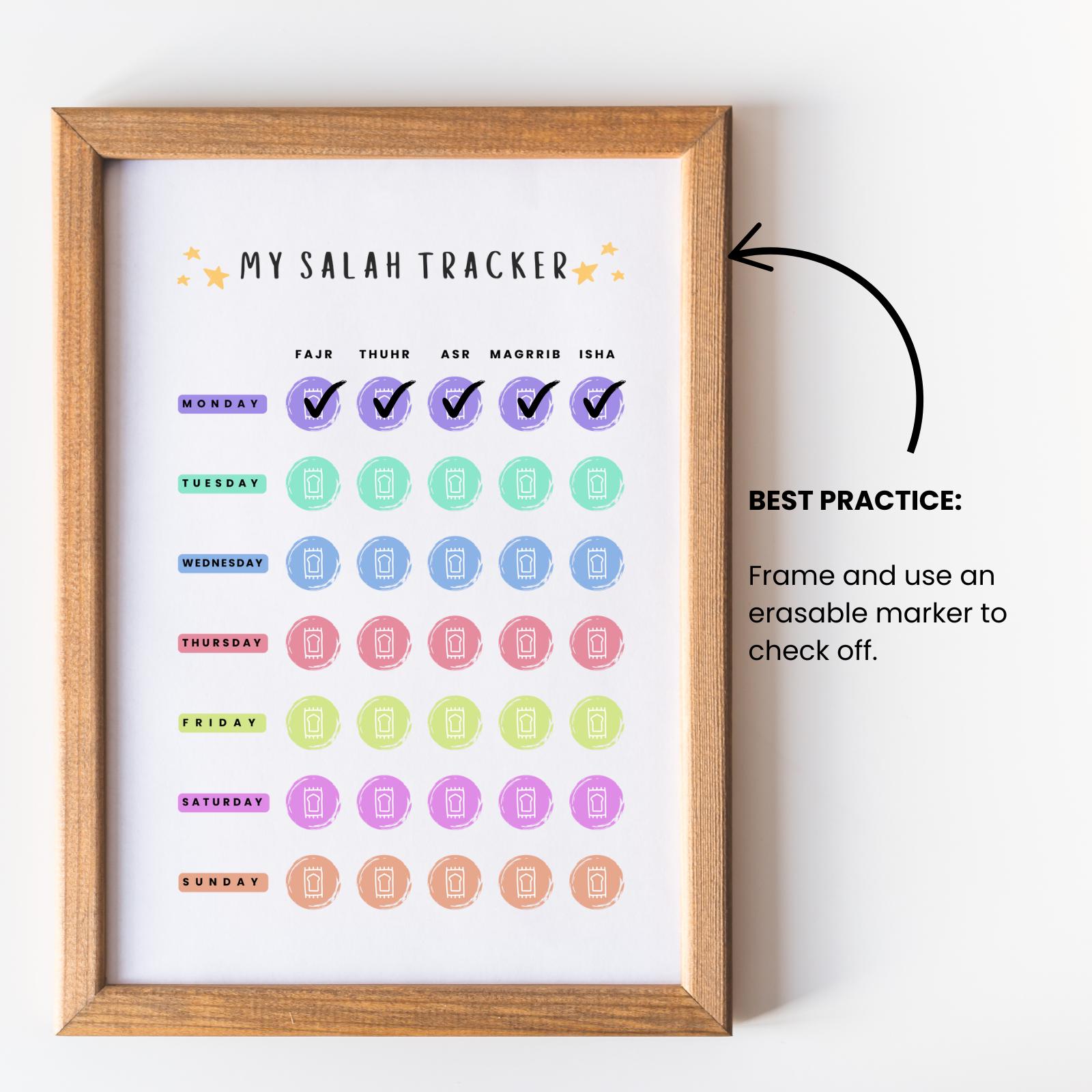 Kids Salah Tracker, Prayer Chart, Islamic Printable (digital Download ...