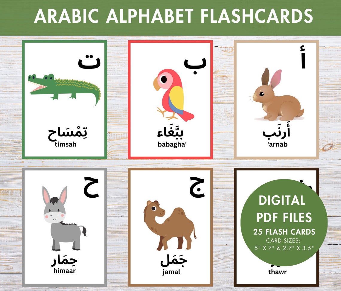Arabic Alphabet, Educational Flash Cards, Learning Islamic Quran Tajwid ...