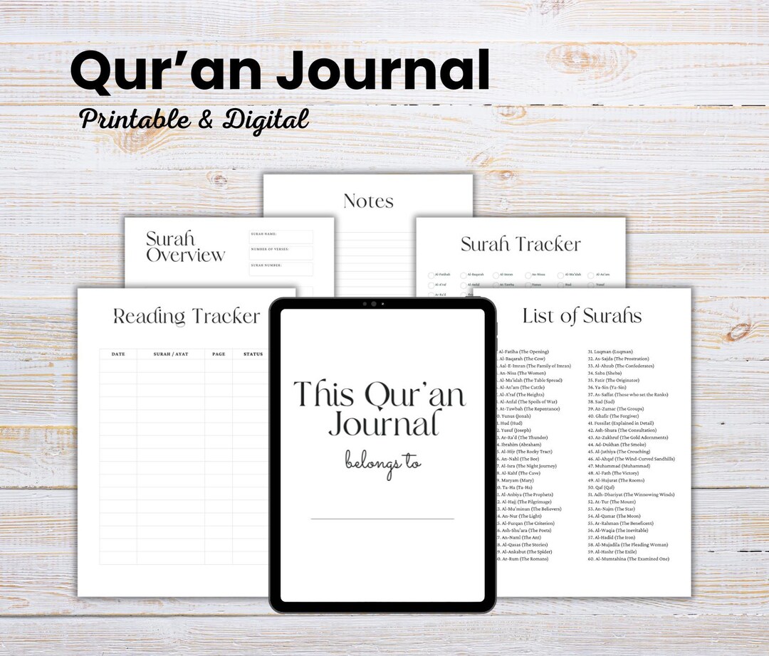 Quran Journal, Quran Study Journal, Quran Workbook, Quran Reflection ...