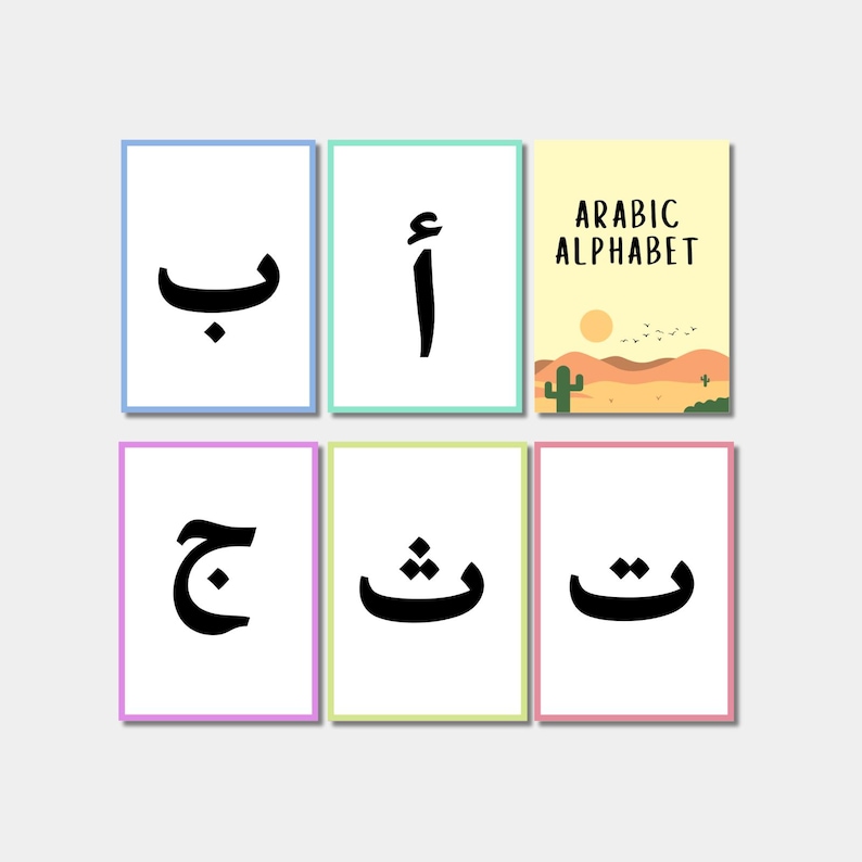 Arabic Alphabet Flashcards, Arabic Flashcards, Printable Flashcards ...