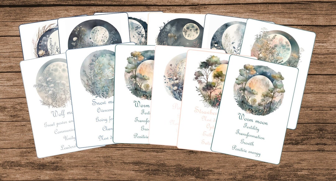 License Full Moon Cards Full Moons Super Moons Spiritual - Etsy