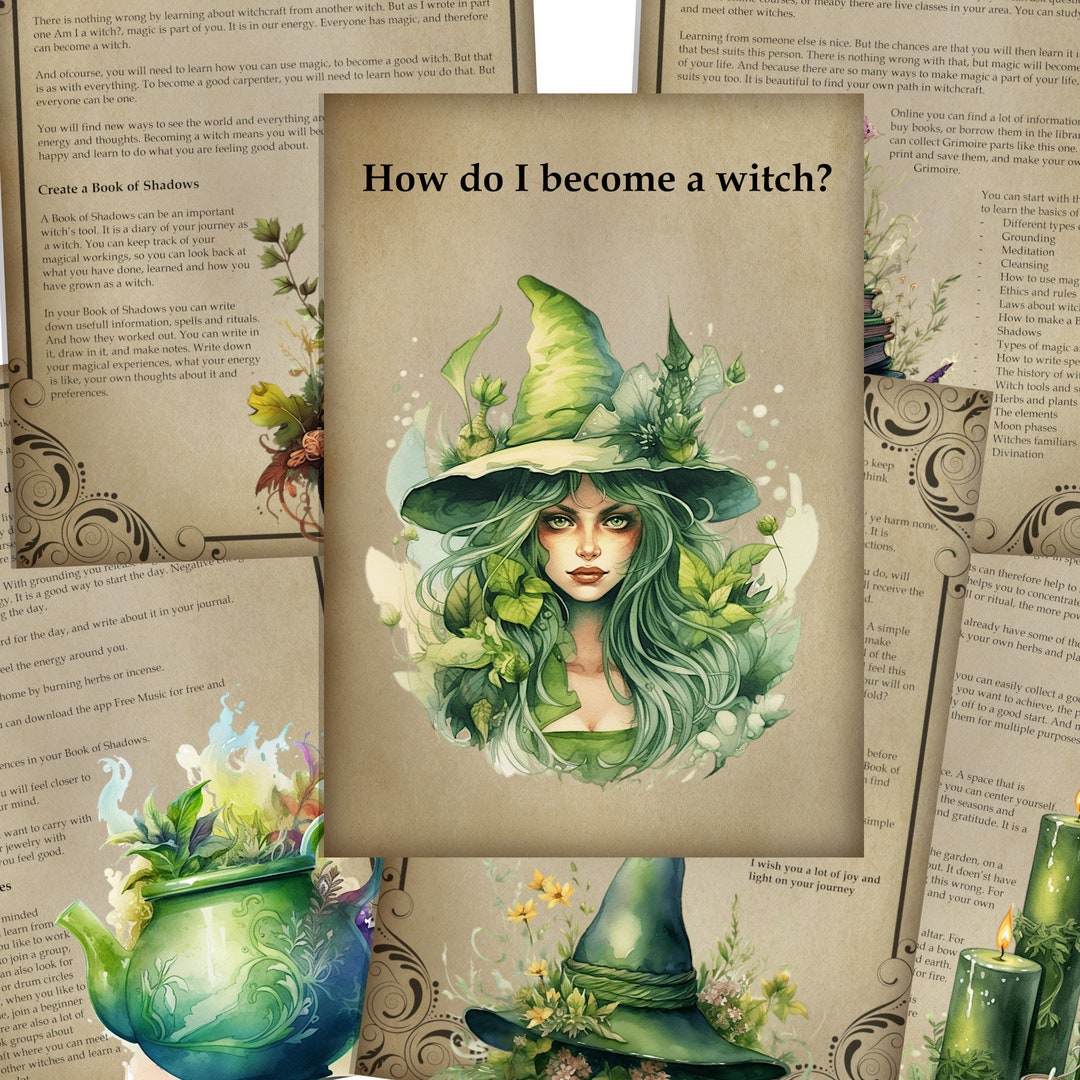 How Do I Become a Witch BOS Pages 5 Pages With Text and 1 - Etsy