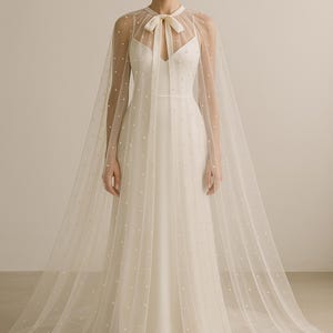 Pearl-adorned Bridal Cape - Etsy