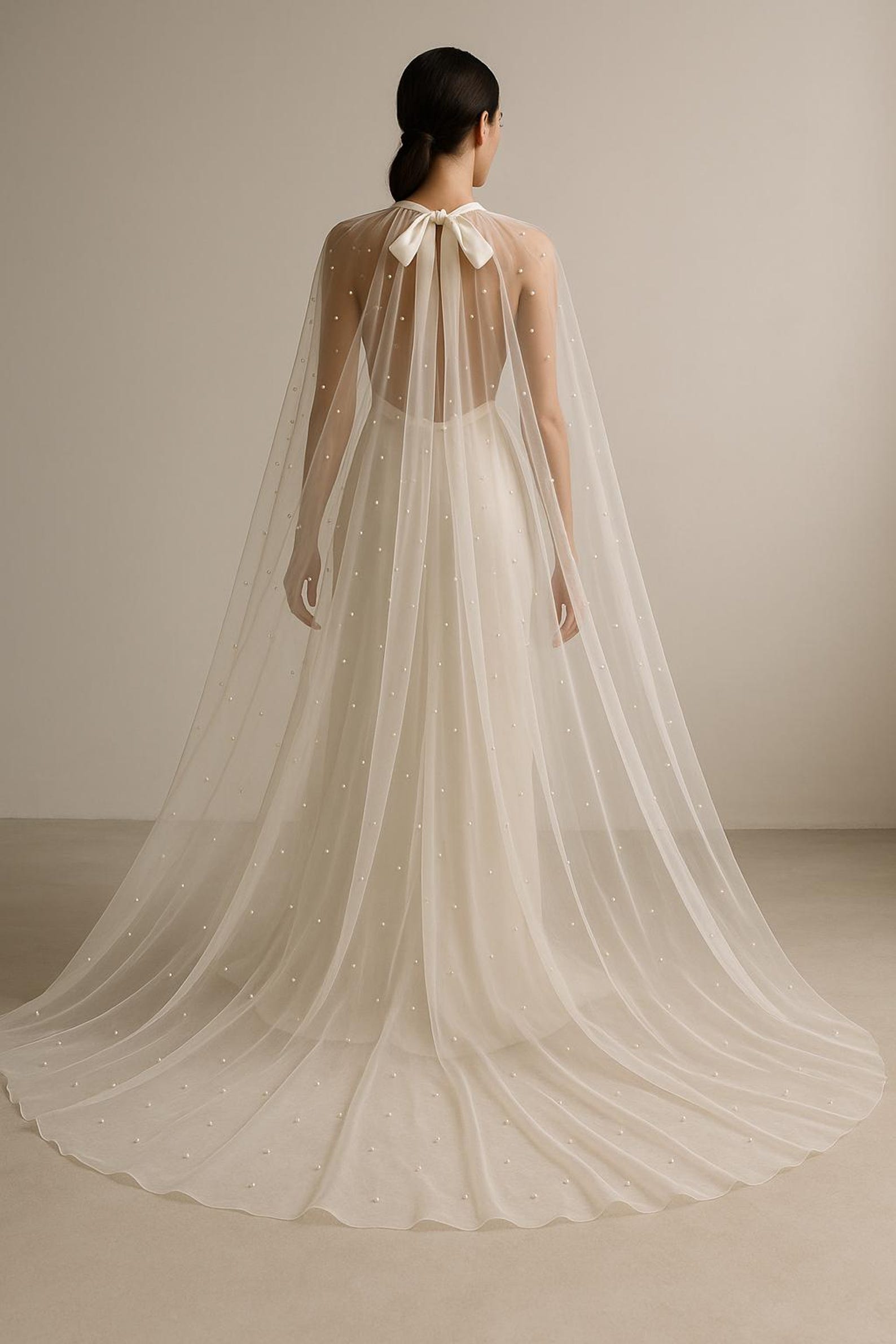 Pearl-adorned Bridal Cape - Etsy