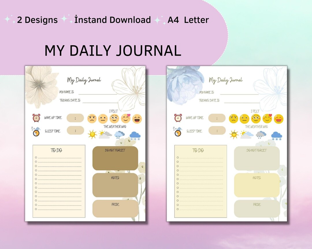 My Daıly Journal Printable | Aktivity Drawing Page | Journal for ...