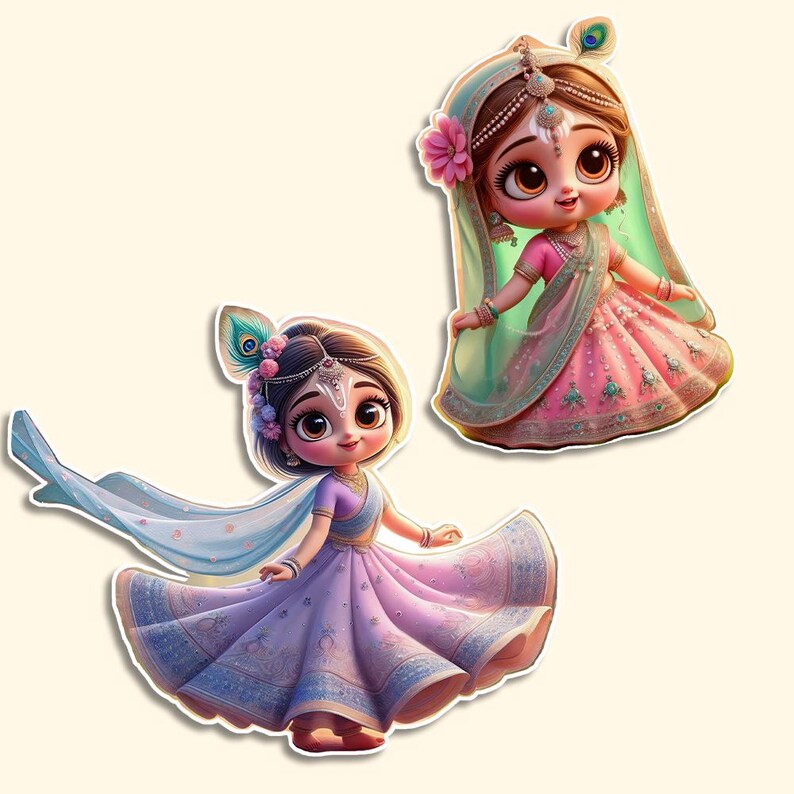 Baby Radha Rani Clipart: Transparent PNG, Event Decor (digital Download ...