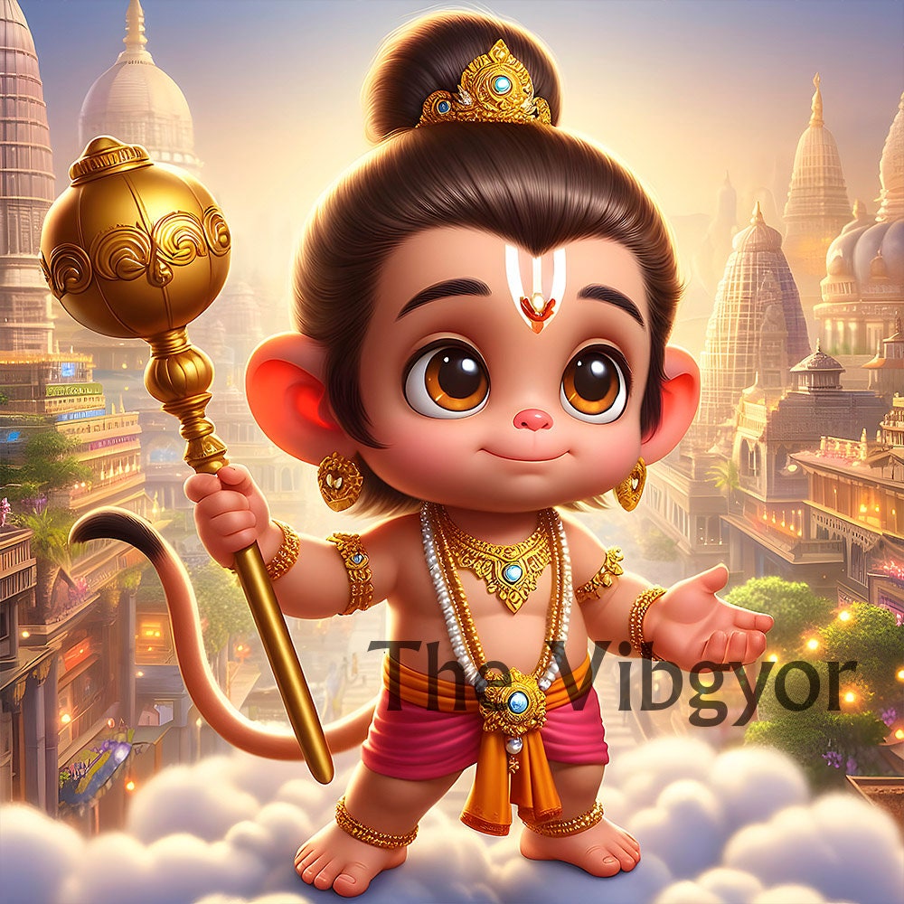 Lord Hanuman Ramayana Baby Toddler Hanuman Painting Canvas Art Home ...