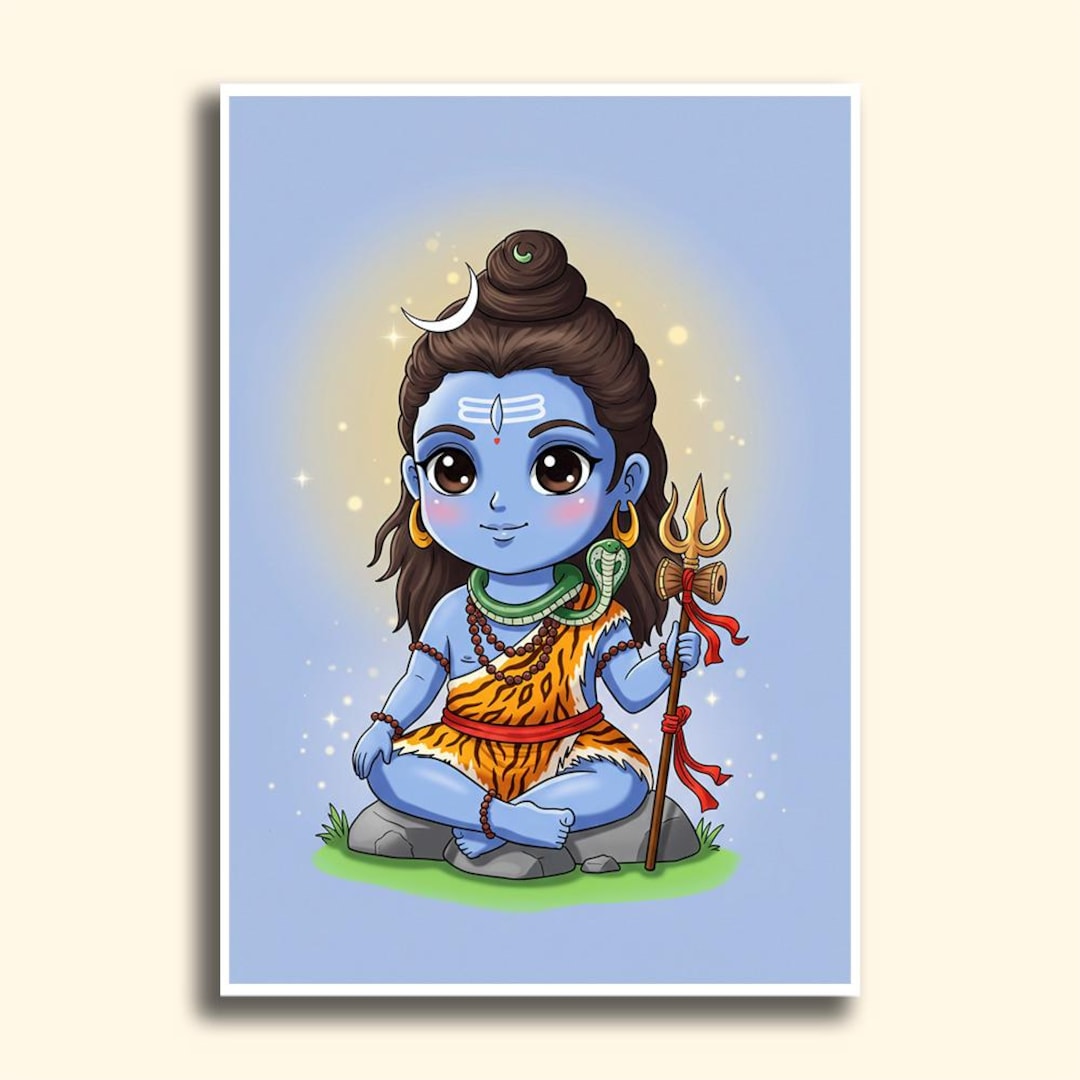 Lord Shiva | Cute Character of God Shiv Ji | Sankar Ji Digital Painting ...