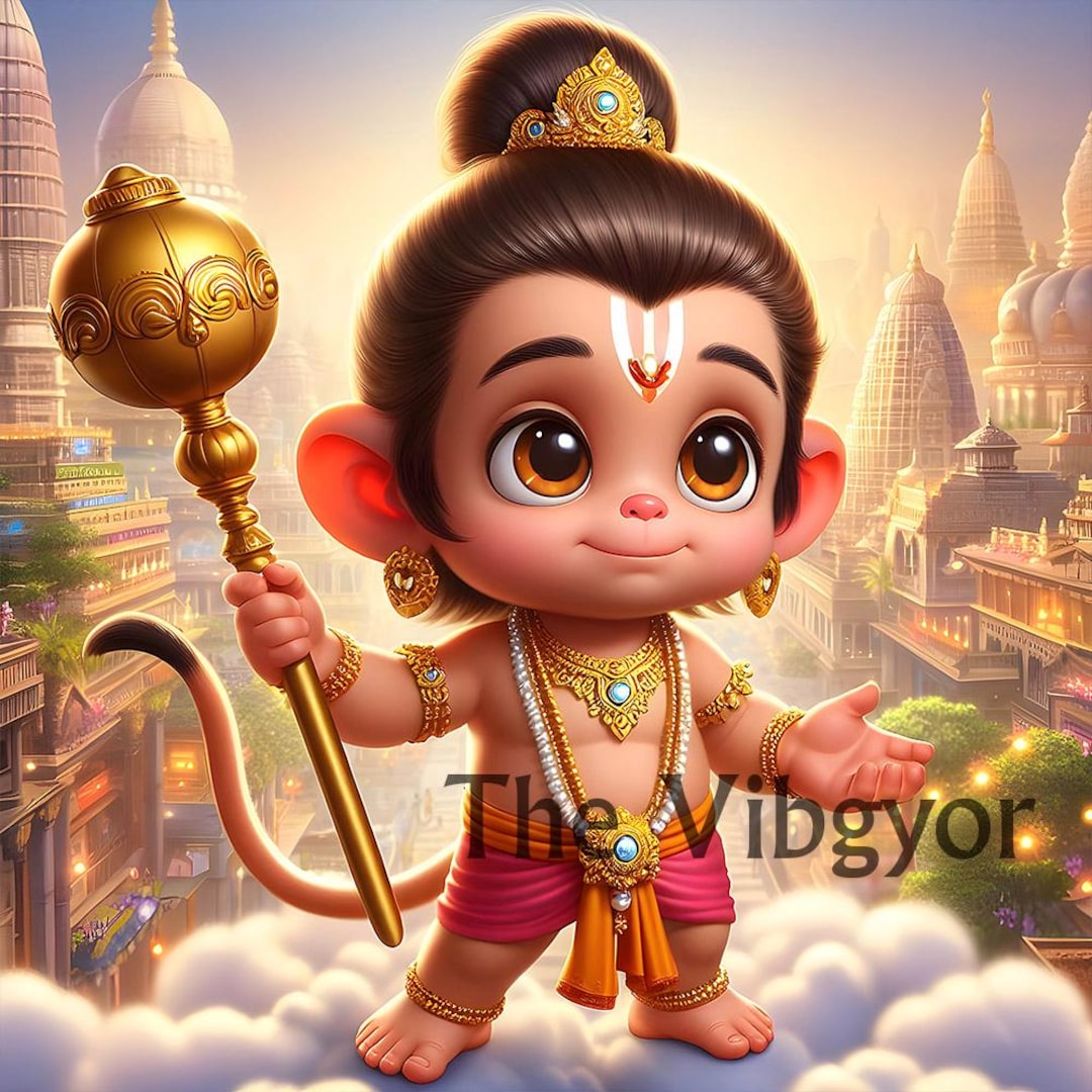 Baby Hanuman Canvas Art: Hindu Ramayana Print (digital Download) - Etsy