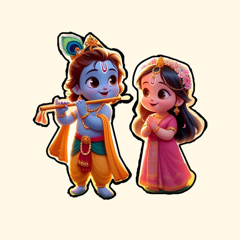 Krishna and Radha Clipart | Event Decor Cutout | Baby Radha Krishna ...