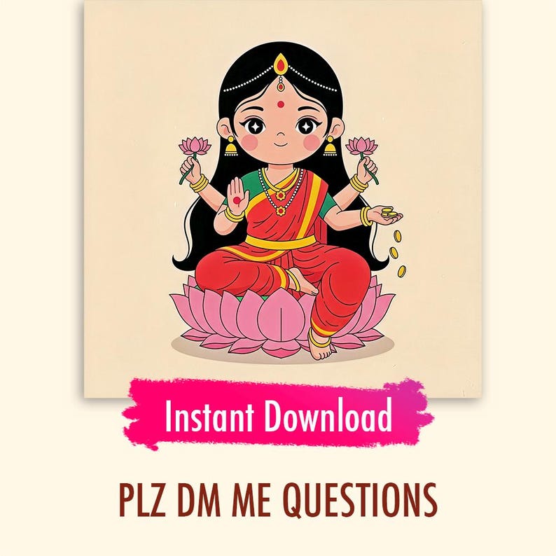 Laxmi Maa Hindu Goddess Art: Printable Spiritual Decor (digital ...