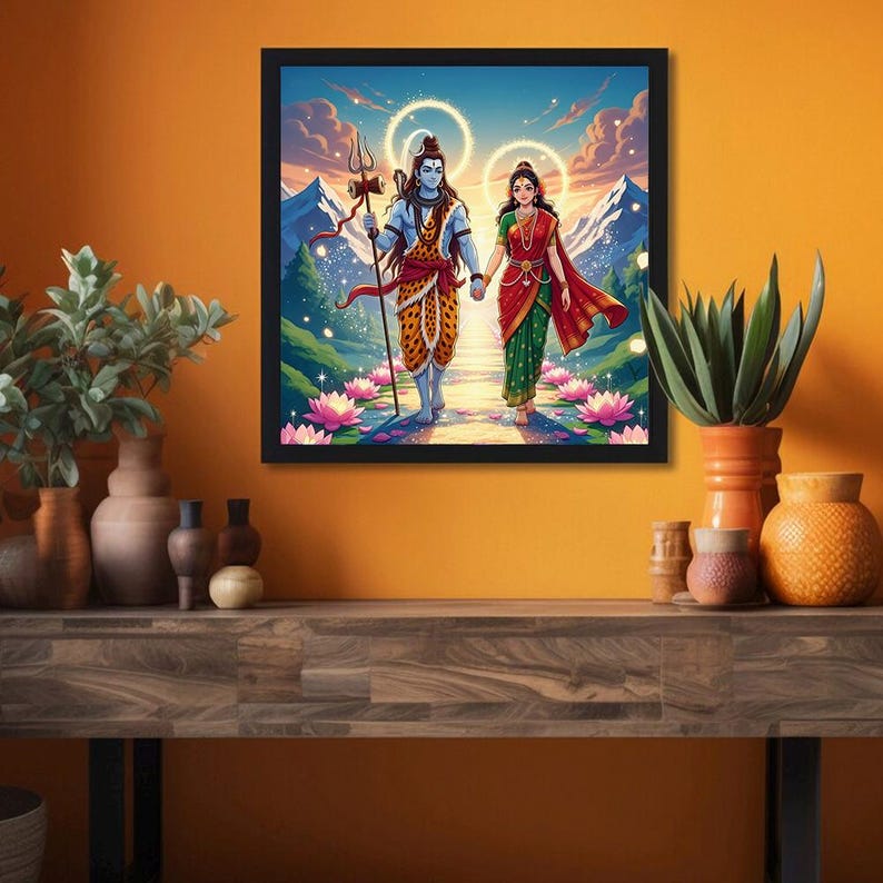 Shiv and Parvati | Digital Painting of Lord Shiva and Parvati| Hindu ...