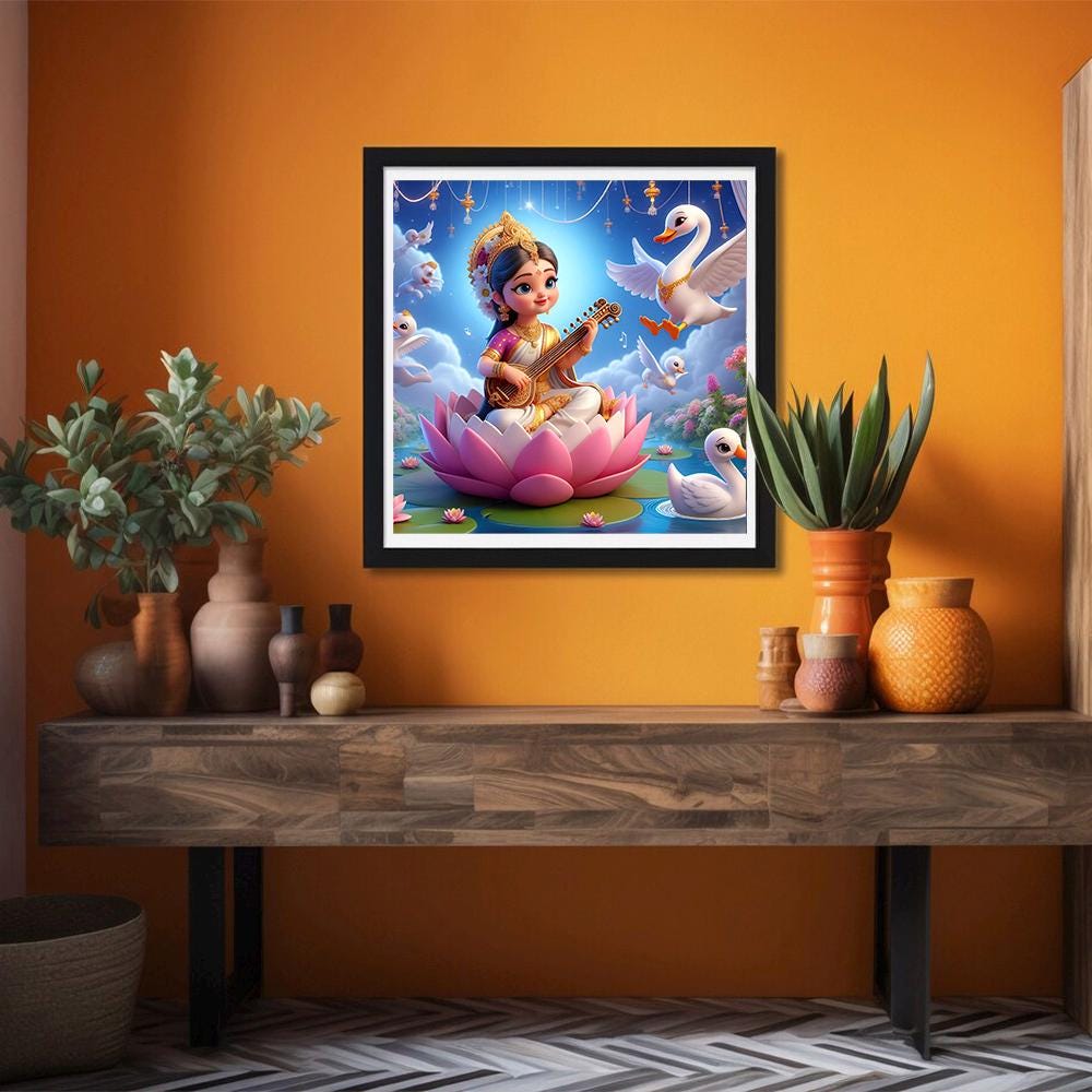 Toddler Maa Saraswati : Divine Baby Goddess | Goddess of Wisdom ...
