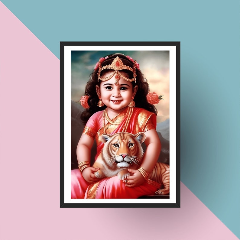 Printable Art of goddess Maa Durga Digital - Etsy