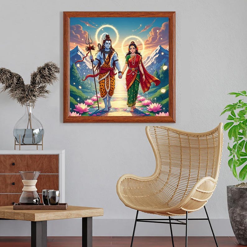 Shiv and Parvati | Digital Painting of Lord Shiva and Parvati| Hindu ...