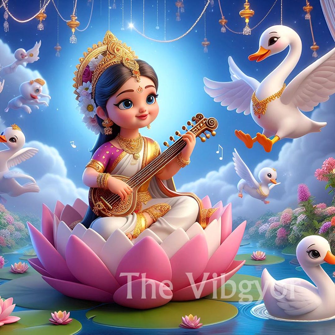 Toddler Maa Saraswati : Divine Baby Goddess | Goddess of Wisdom ...