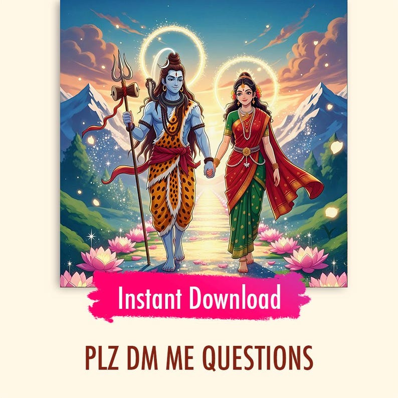 Shiv and Parvati | Digital Painting of Lord Shiva and Parvati| Hindu ...