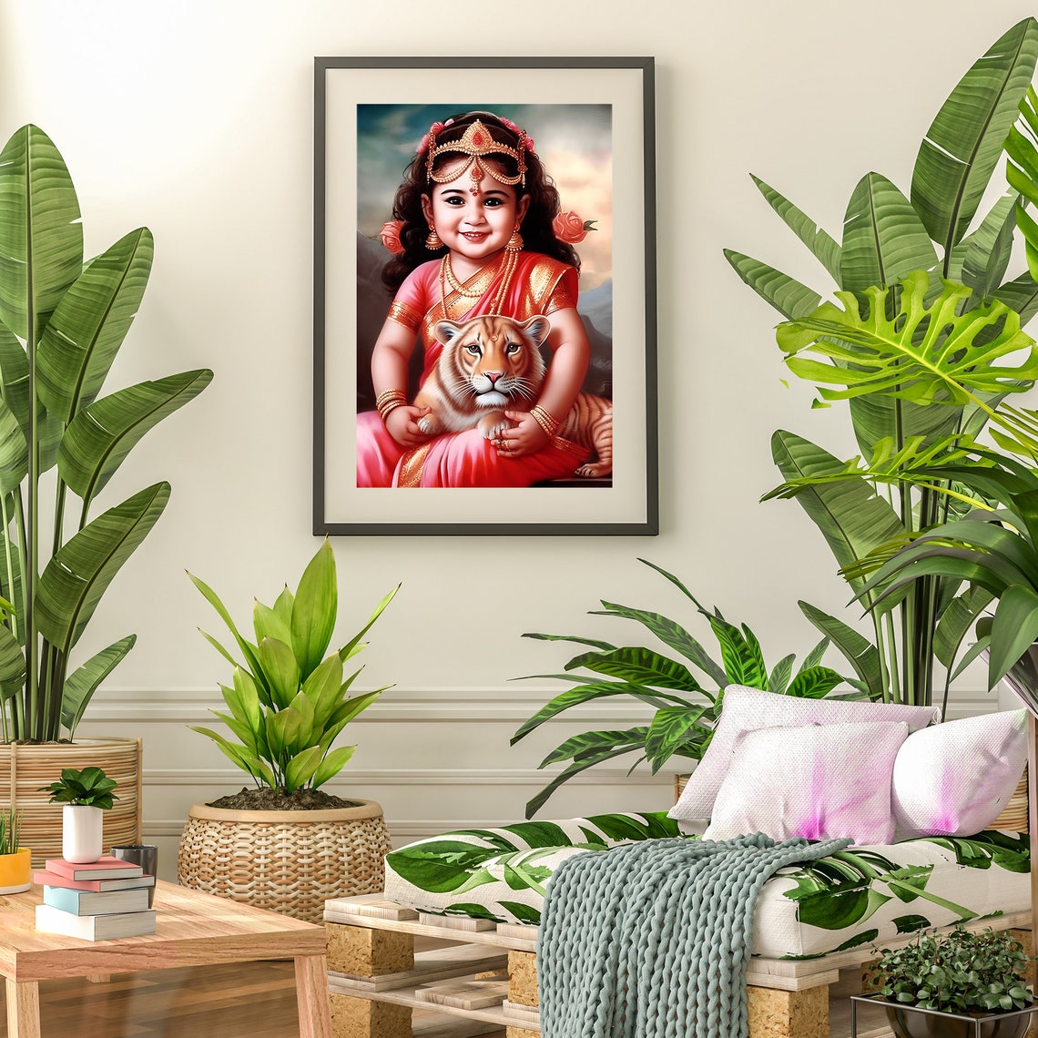 Printable Art of goddess Maa Durga, Digital Download 12x18 Inches - Etsy