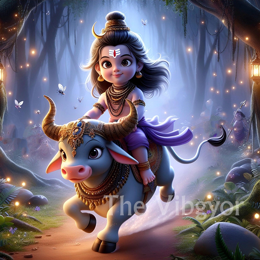 Baby Lord Shiva Mahadev Art Lord Shiva Hindu God Children Room Art ...