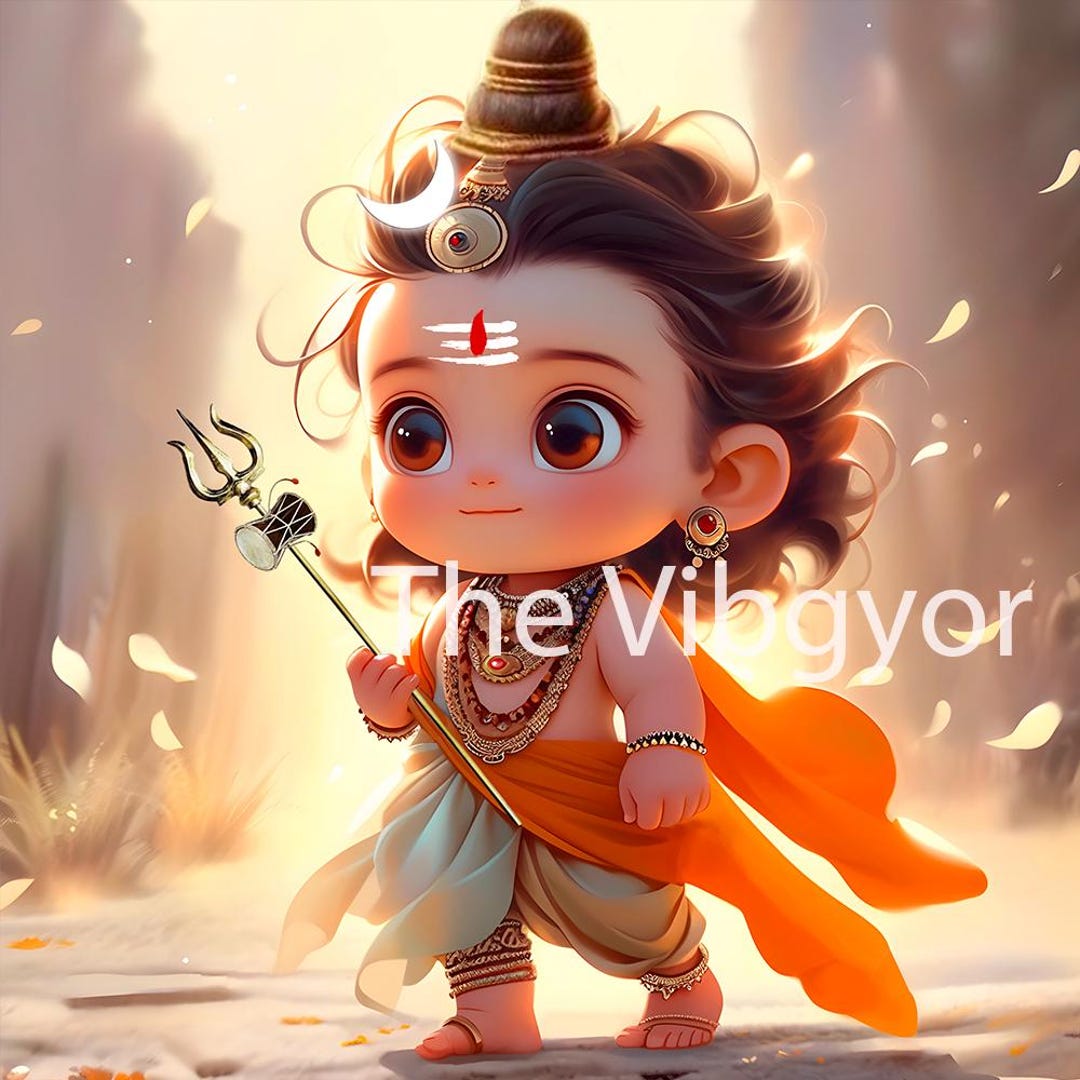 Cute Baby Lord Shiva Digital Art | Toddler Shiva | Hindu God Printable ...