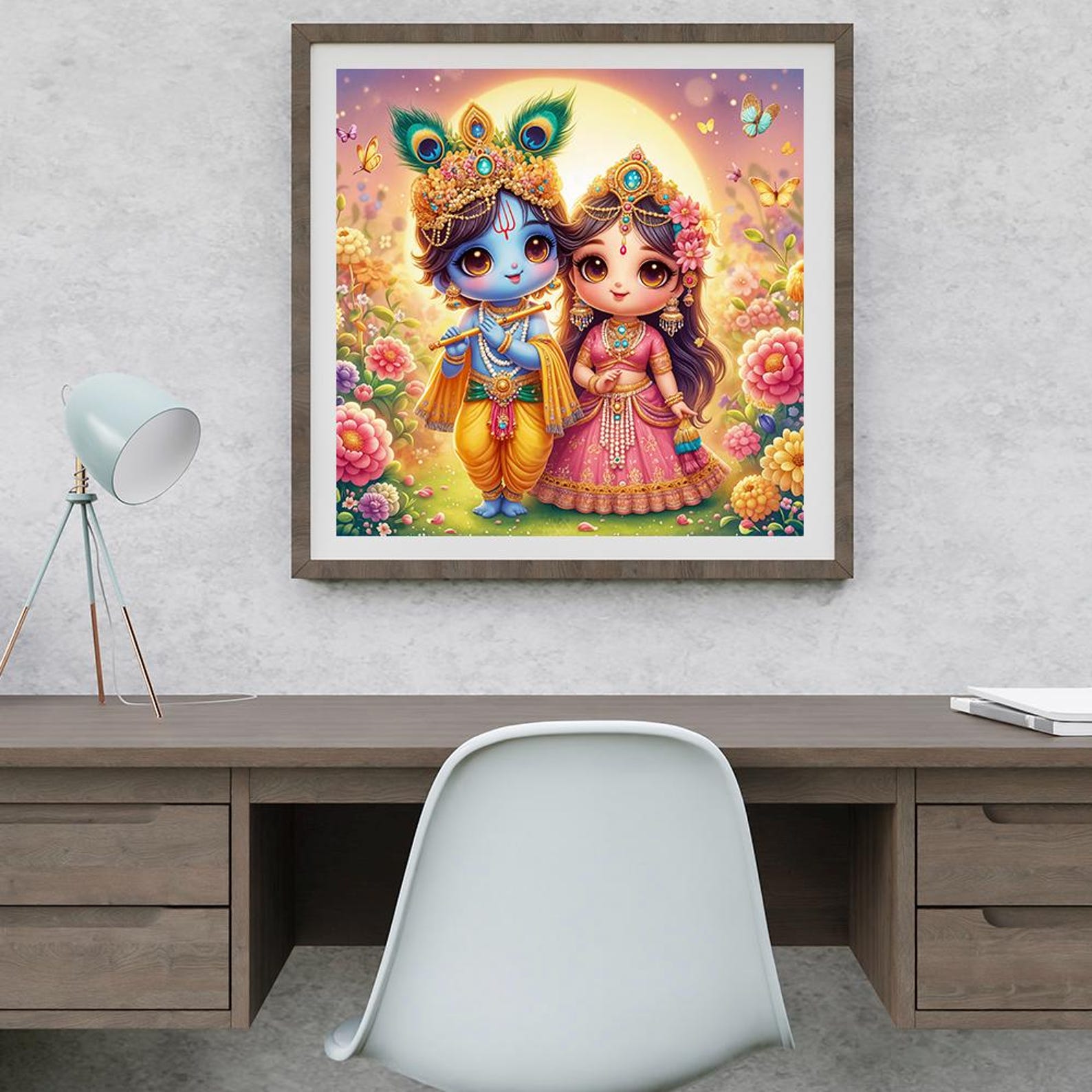 Radha Krishna | Cute Little Radha and Krishna Ji | Printable Wall Art ...