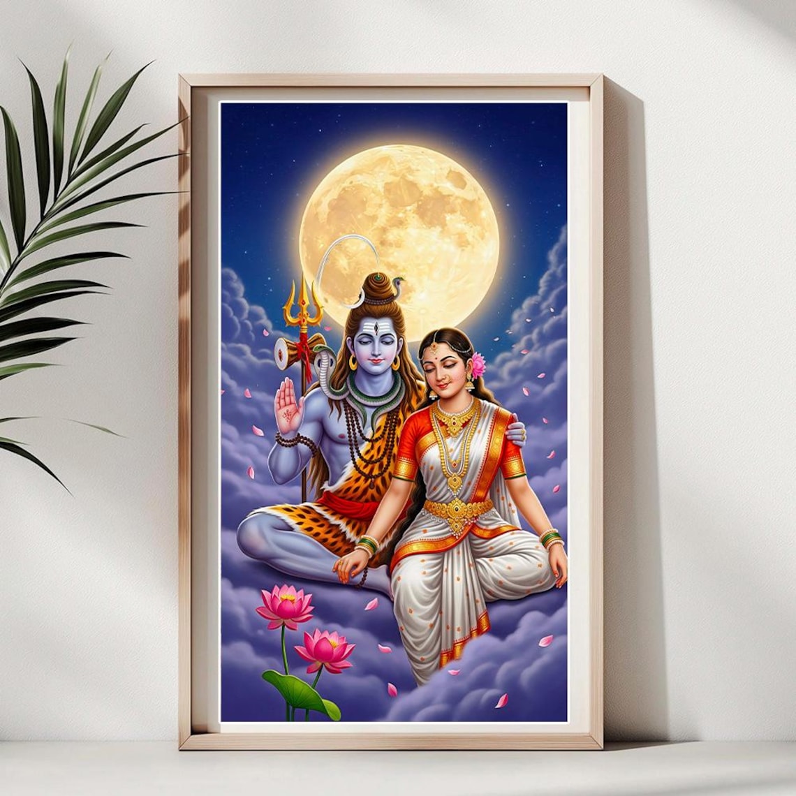 Lord Shiva Parvati Hindu God Poster Art - Printable Digital Image - Etsy