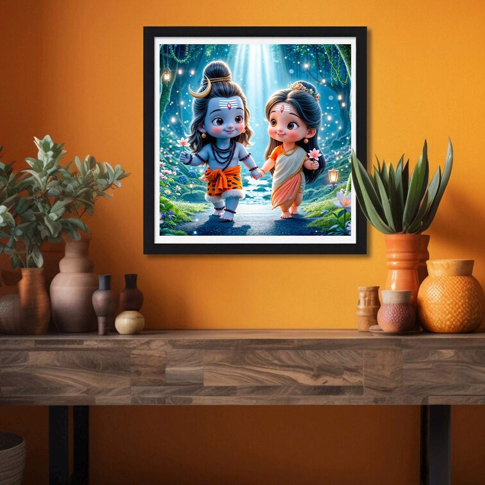 Baby Shiva Parvati Art: Hindu God Printable (digital Download) - Etsy