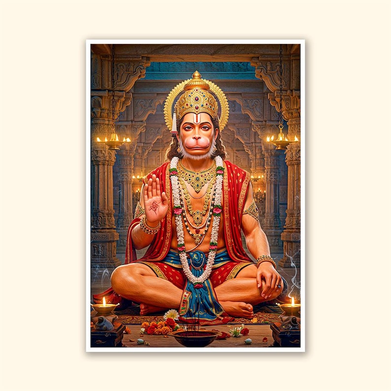 Lord Hanuman Ji | Hanuman Digital Painting | Spiritual Wall Art Image ...