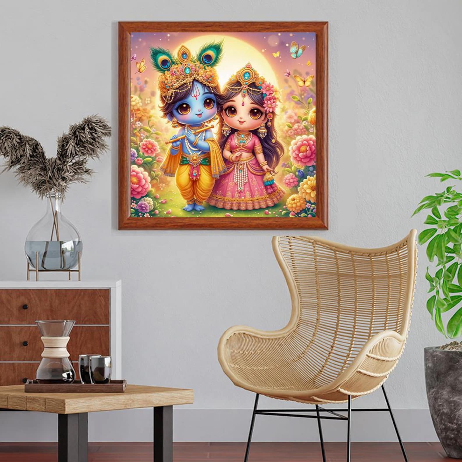 Radha Krishna | Cute Little Radha and Krishna Ji | Printable Wall Art ...
