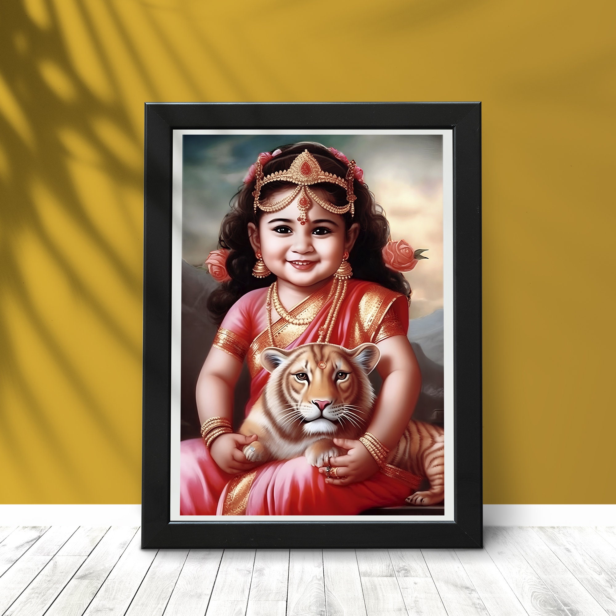 Printable Art of goddess Maa Durga, Digital Download 12x18 Inches - Etsy