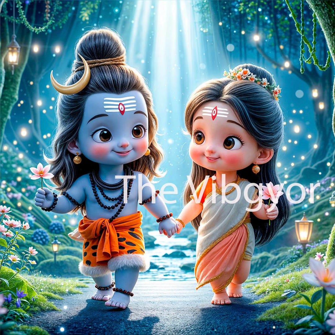Baby Shiva Parvati Art: Hindu God Printable (digital Download) - Etsy
