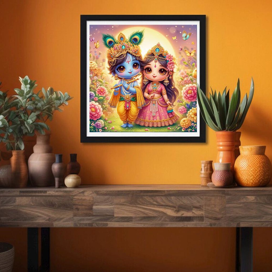 Radha Krishna | Cute Little Radha and Krishna Ji | Printable Wall Art ...