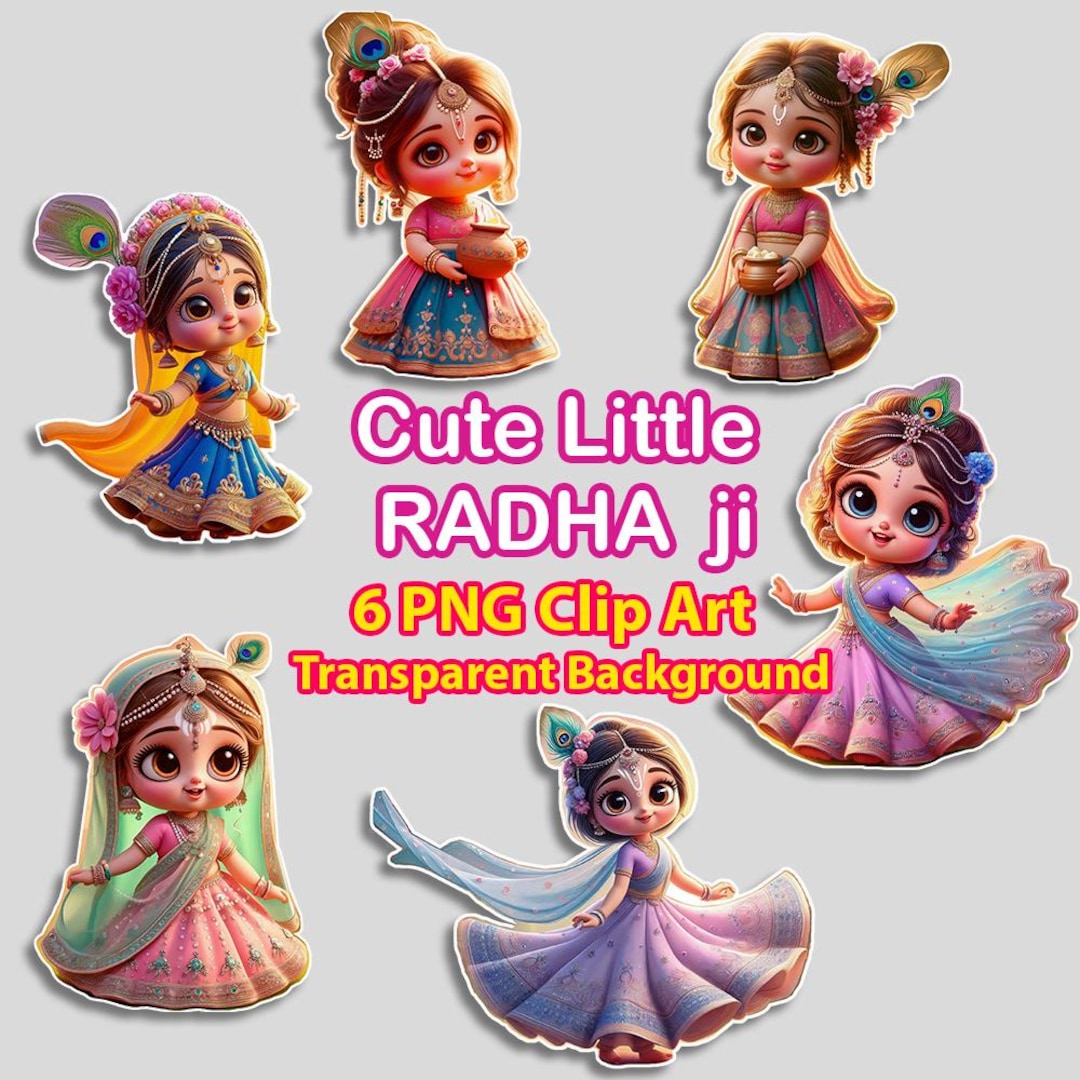 Baby Radha Rani Clipart: Transparent PNG, Event Decor (digital Download ...