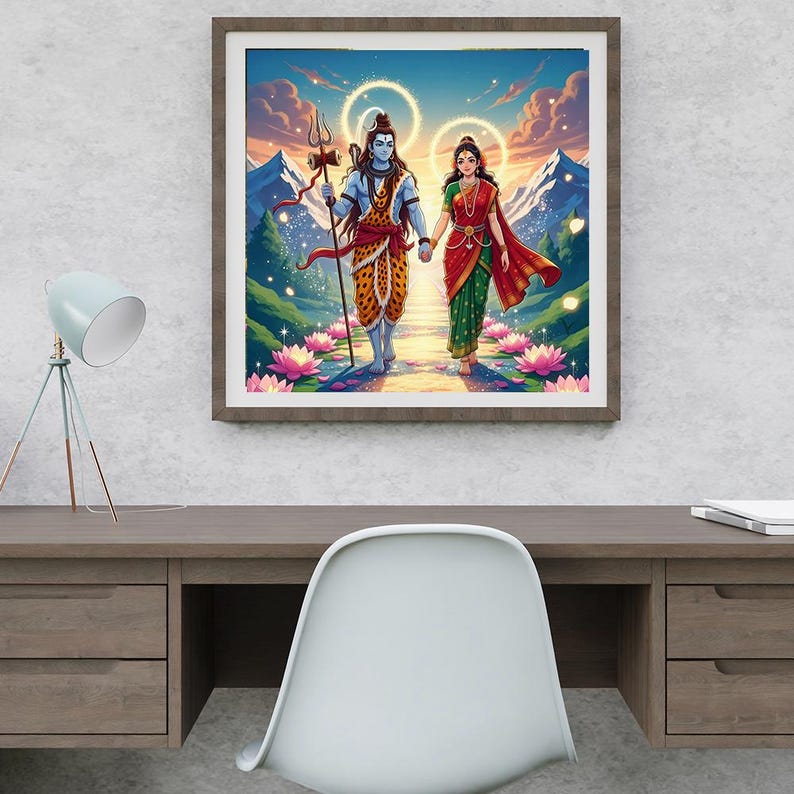 Shiv and Parvati | Digital Painting of Lord Shiva and Parvati| Hindu ...