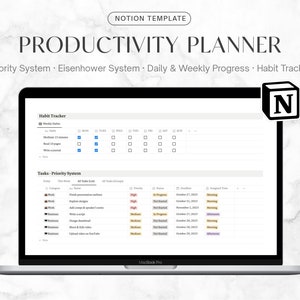 Notion Productivity Planner, Task Management Template, Time Management ...