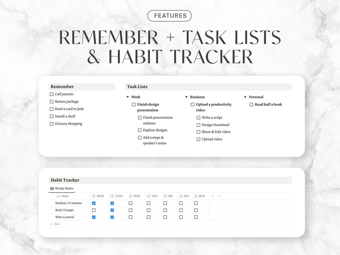 Notion Productivity Planner, Task Management Template, Time Management ...