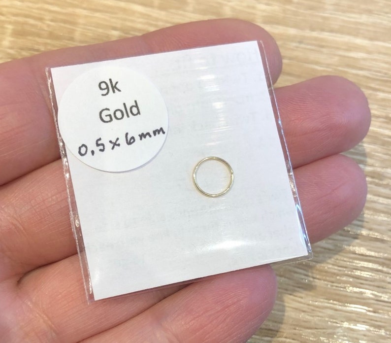Solid 9ct Gold Nose Ring Hoop Cartilage Tragus 6mm 7mm 8mm - Etsy