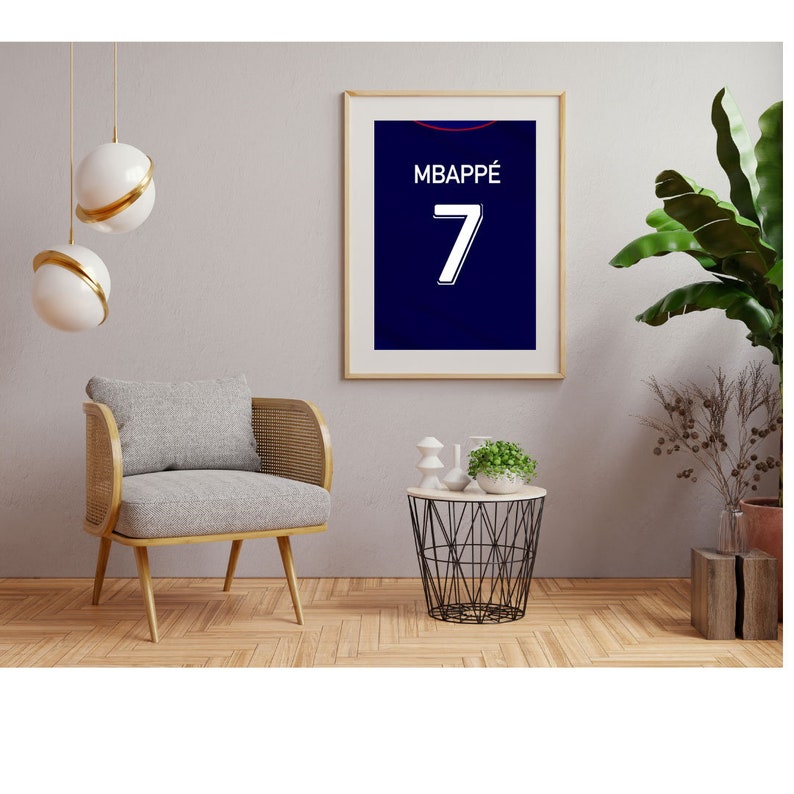 Mbappè Jersey PSG Printable Poster, Ligue 1, Soccer, France, Wall Art ...