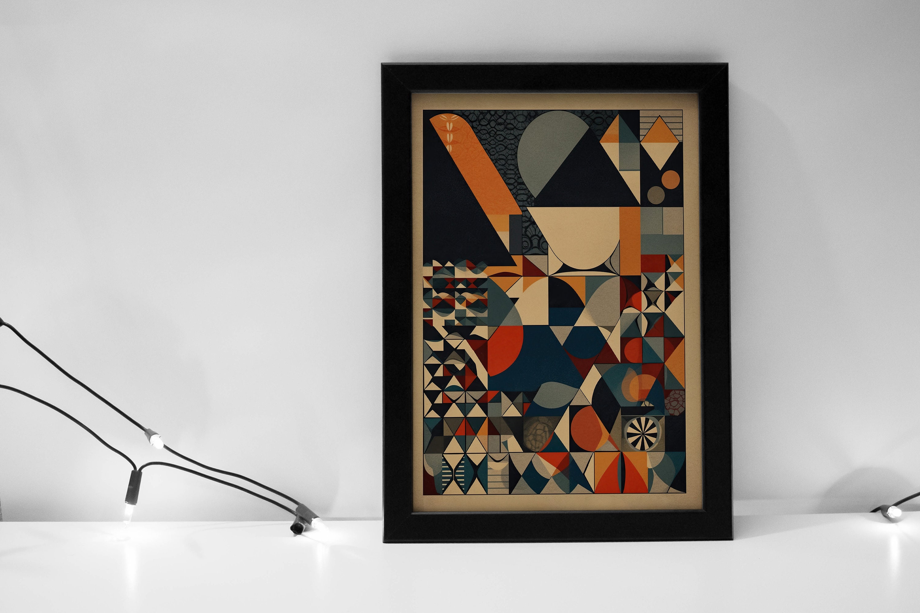 Vintage Japanese Geometric Art Print | Retro Design Wall Art | Japandi ...