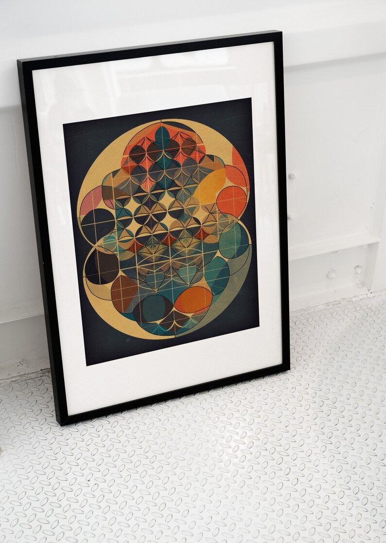 Vintage Japanese Geometric Art | Retro Design Wall Art | Eastern Decor ...