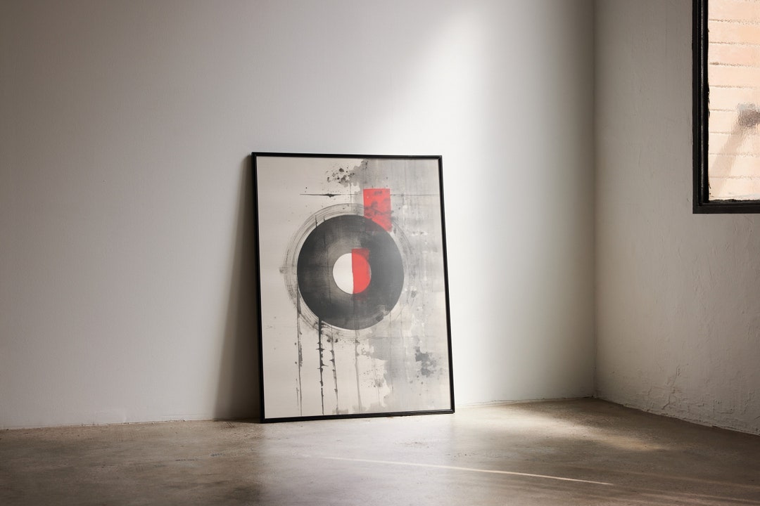 Ink Wash Inspired Wall Art | Red and Black Abstract Painting | Modern ...