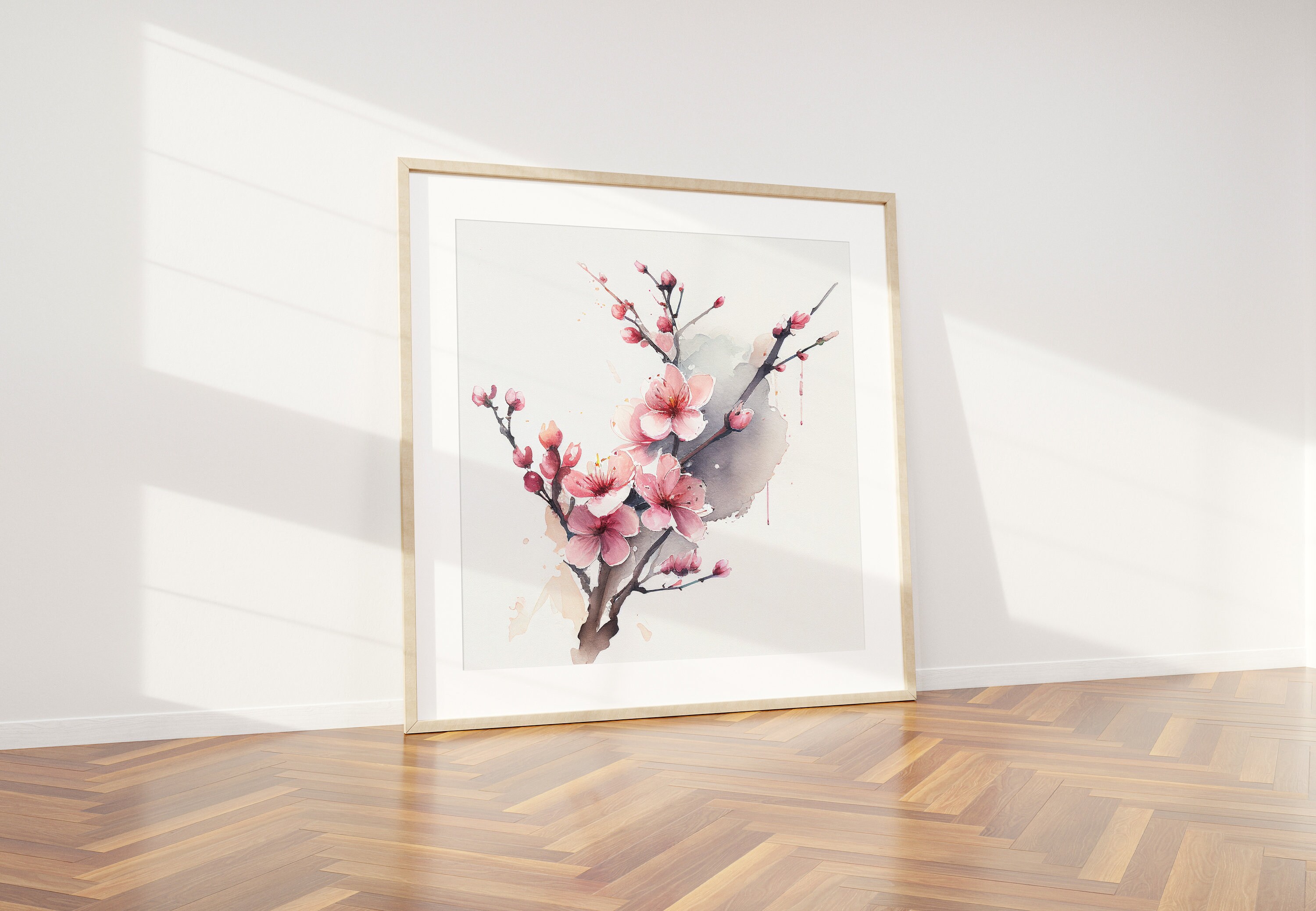Watercolor Japanese Cherry Blossom Painting | Sakura Blossom Art Print ...