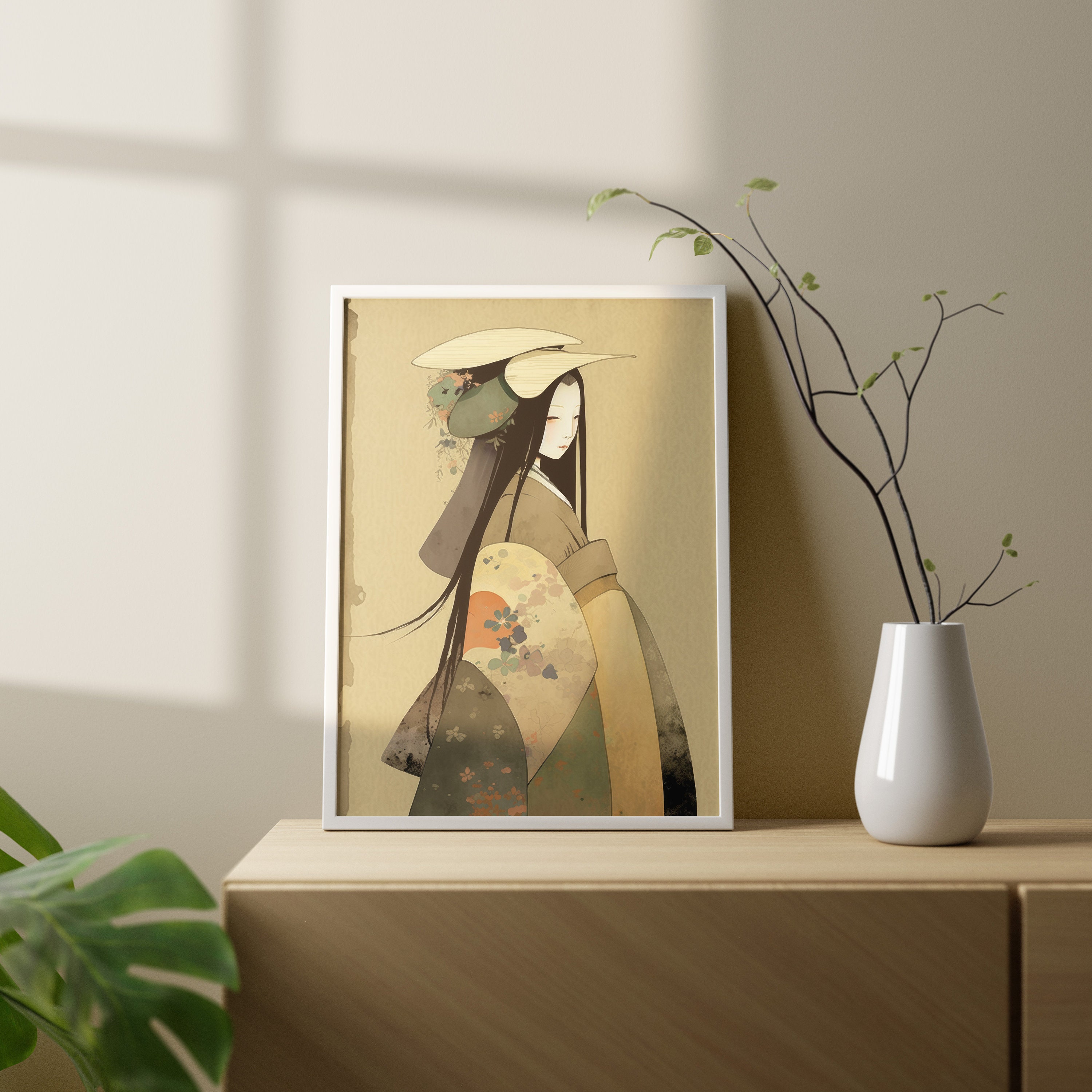 Japanese Girl Abstract Portrait | Modern Japanese Wall Art | Asian ...