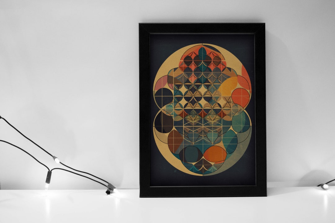 Vintage Japanese Geometric Art | Retro Design Wall Art | Eastern Decor ...